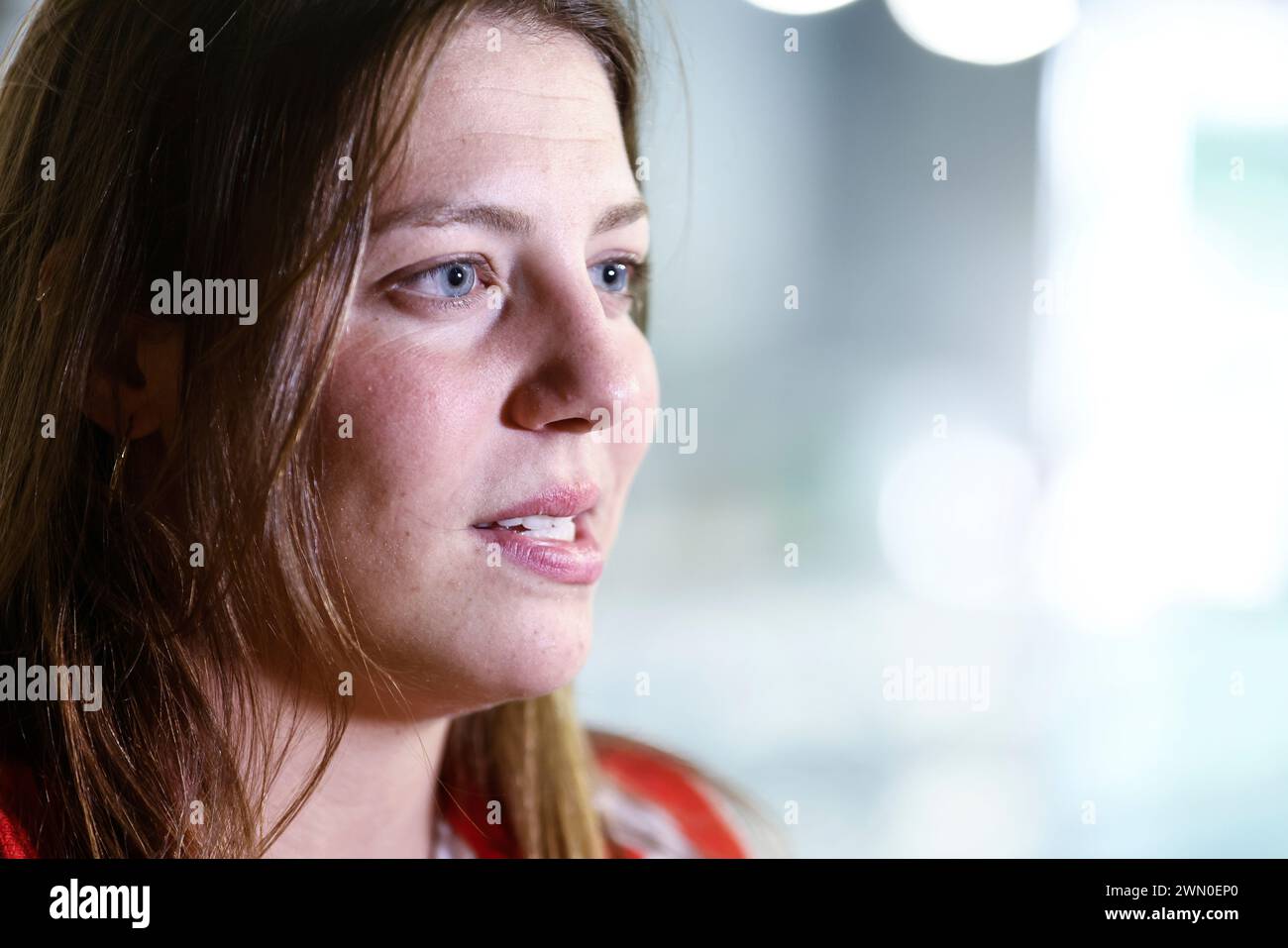 Nuria Marques attends an interview for Europa Press during the Spanish ...