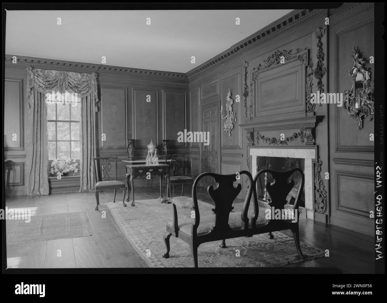 Interior, Great Hall, Jeremiah Lee Mansion, Marblehead. Interior, Great ...