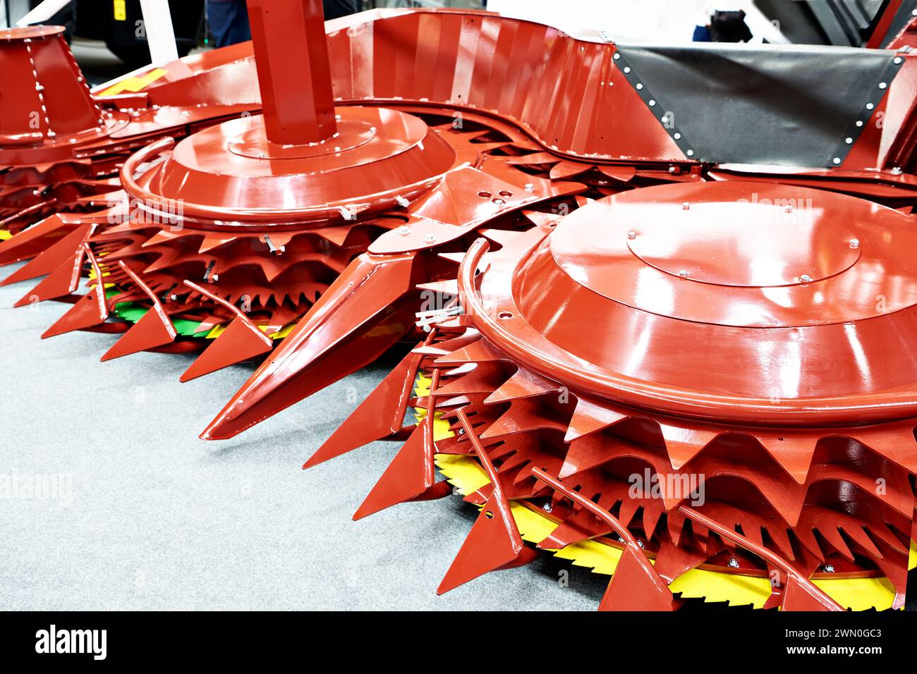 Reaper for harvesting rough stemmed crops on exhibition Stock Photo - Alamy