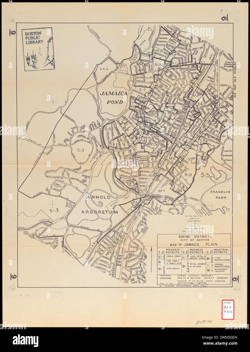 Zoning districts city of Boston map 9 Jamaica Plain. Zoning districts ...