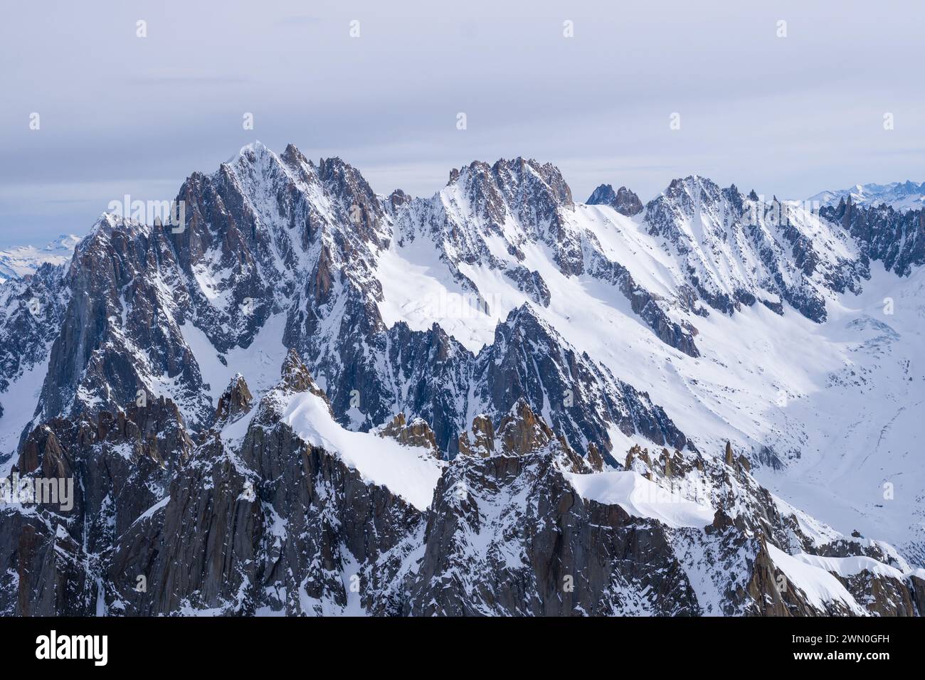 Impressive mountain range in the Mont Blanc massif, France Stock Photo ...