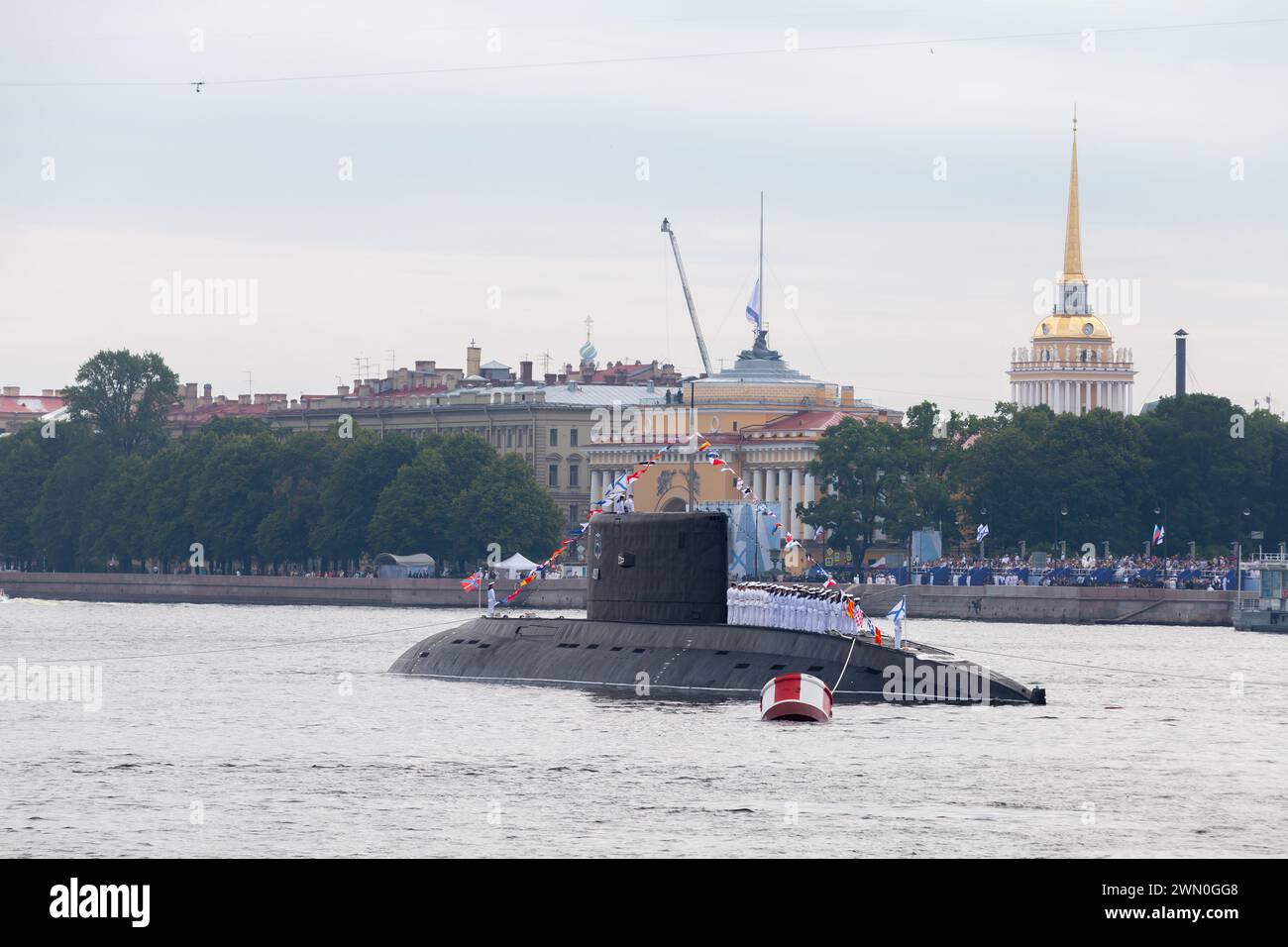 Saint-Petersburg, Russia - July 28, 2017: B-227 Vyborg is a Soviet and ...