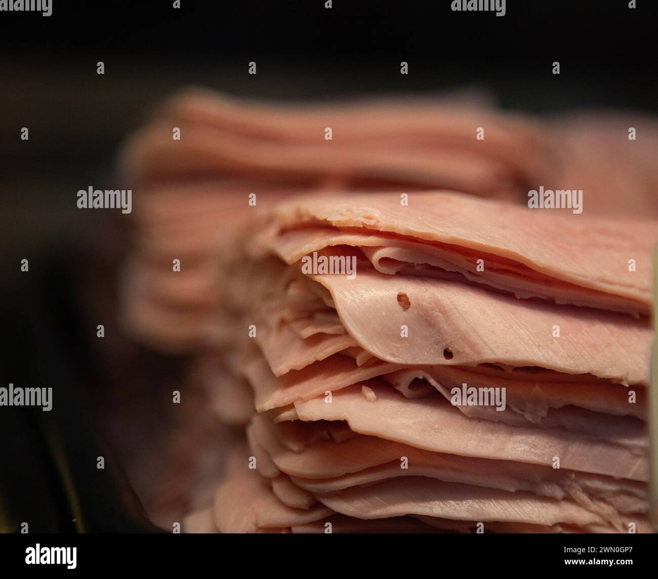 ham in the market showcase Stock Photo - Alamy