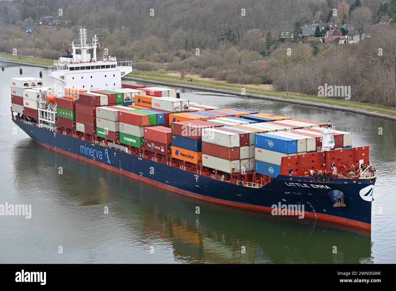 Containership LITTLE EMMA at the Kiel Canal Stock Photo - Alamy