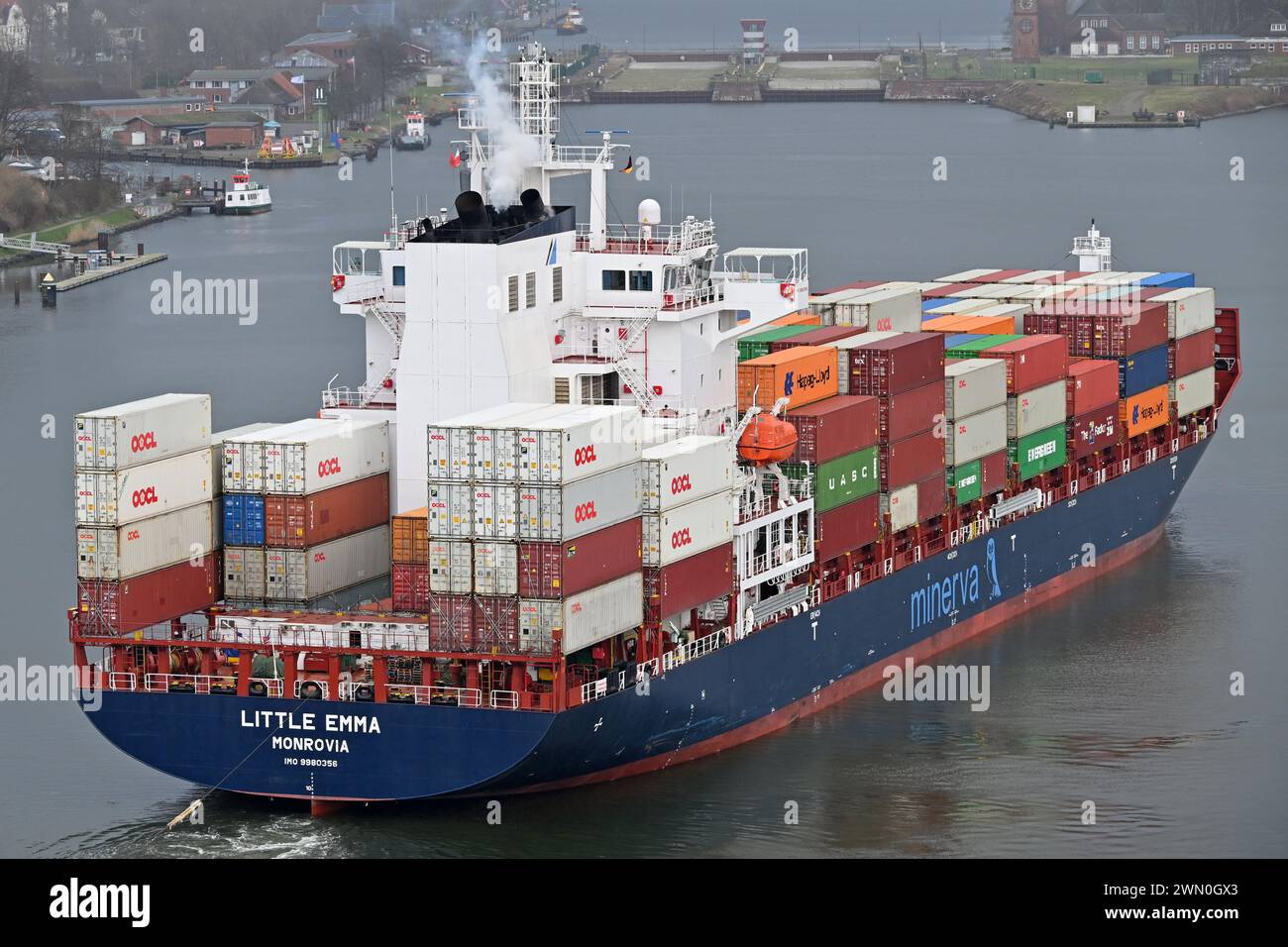 Containership LITTLE EMMA at the Kiel Canal Stock Photo - Alamy