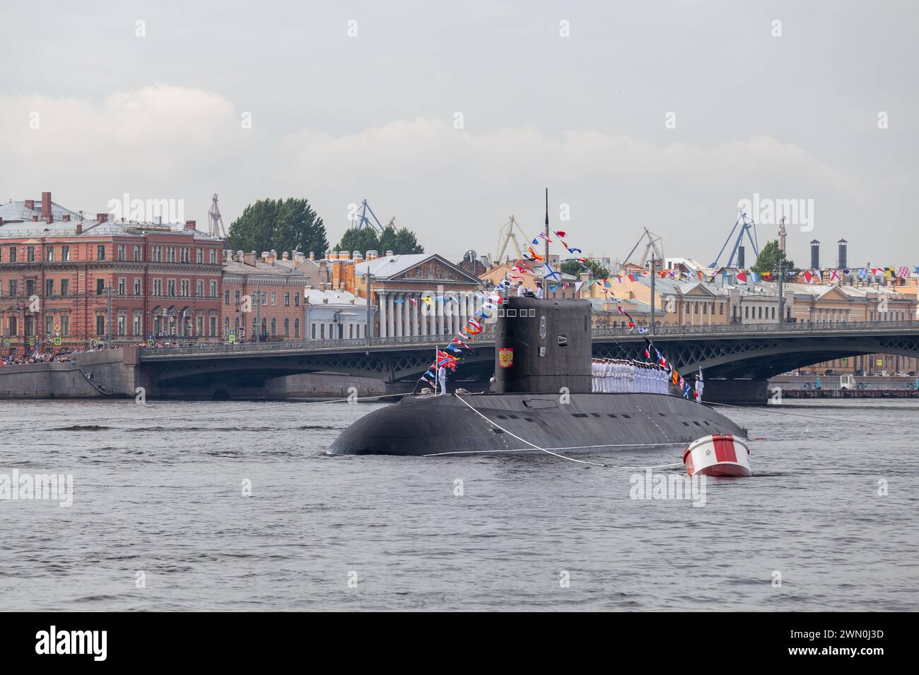 Saint-Petersburg, Russia - July 28, 2017: B-227 Vyborg is a Soviet and ...