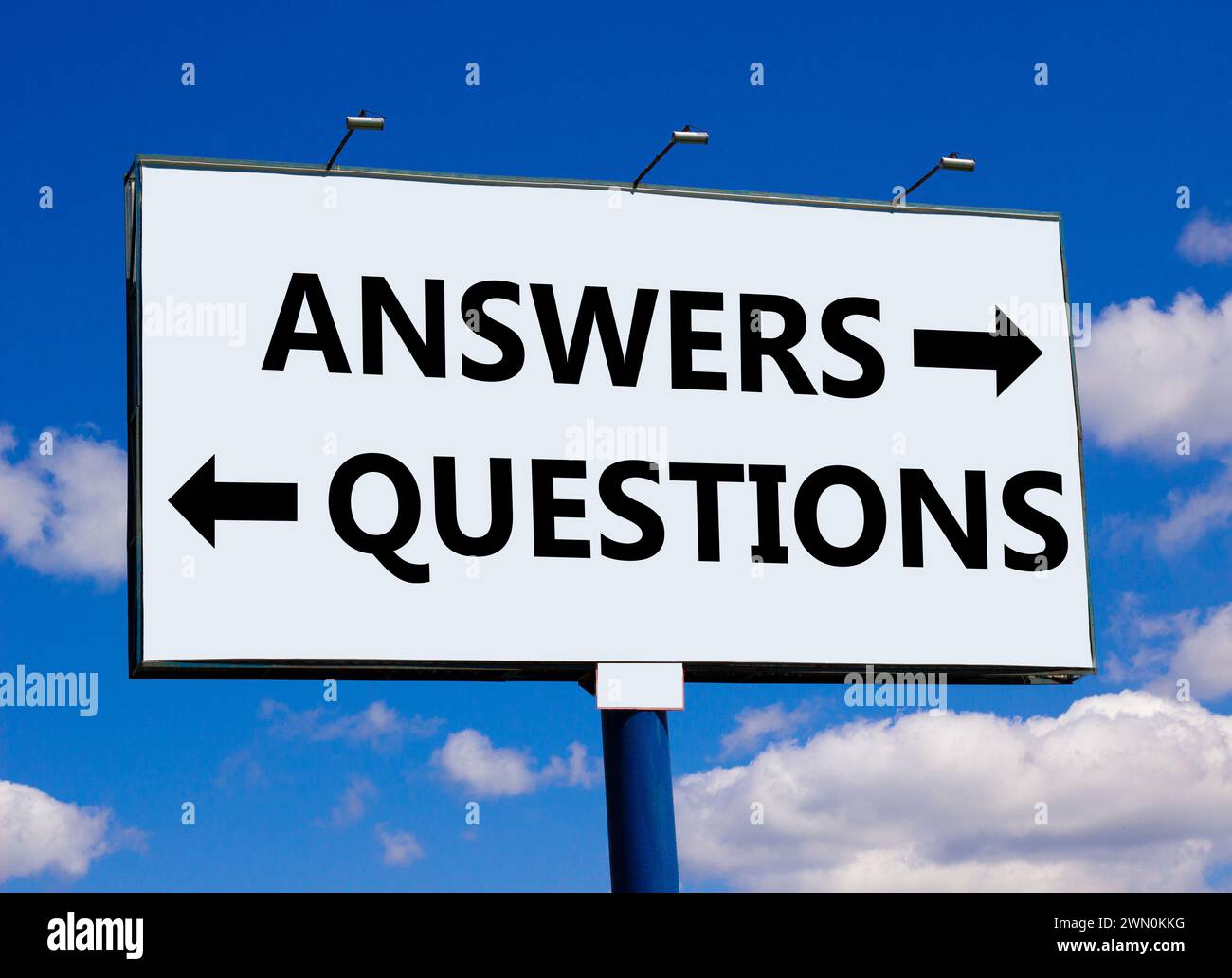 Questions and answers symbol. Concept word Questions Answers on ...