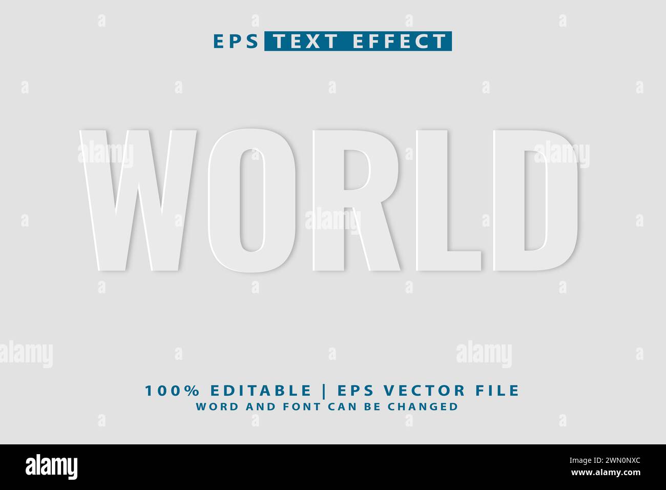 Emboss title background Editable text effect 3d text template Stock Vector Image & Art - Alamy