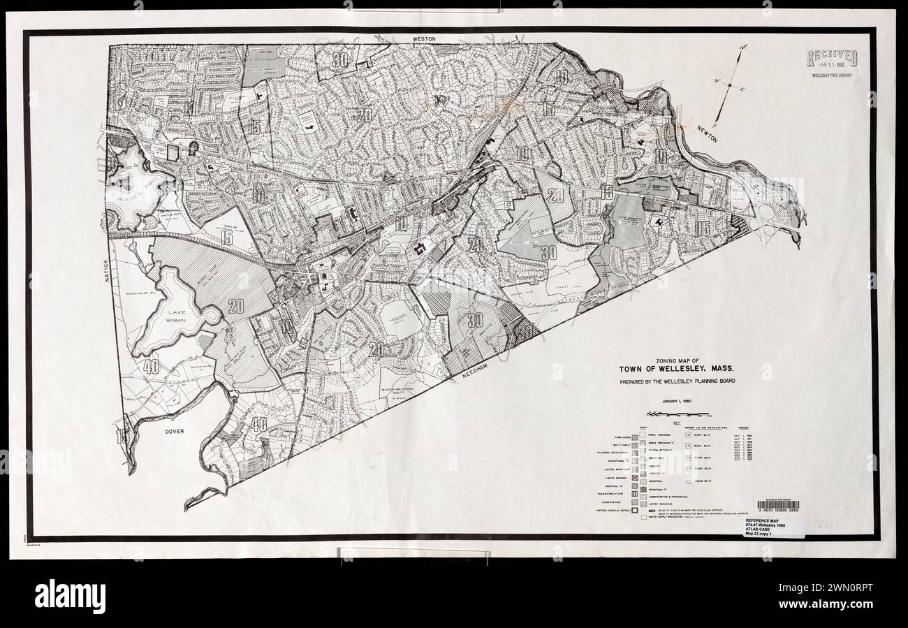 Zoning map of Town of Wellesley, Mass.. Zoning map of Town of Wellesley ...