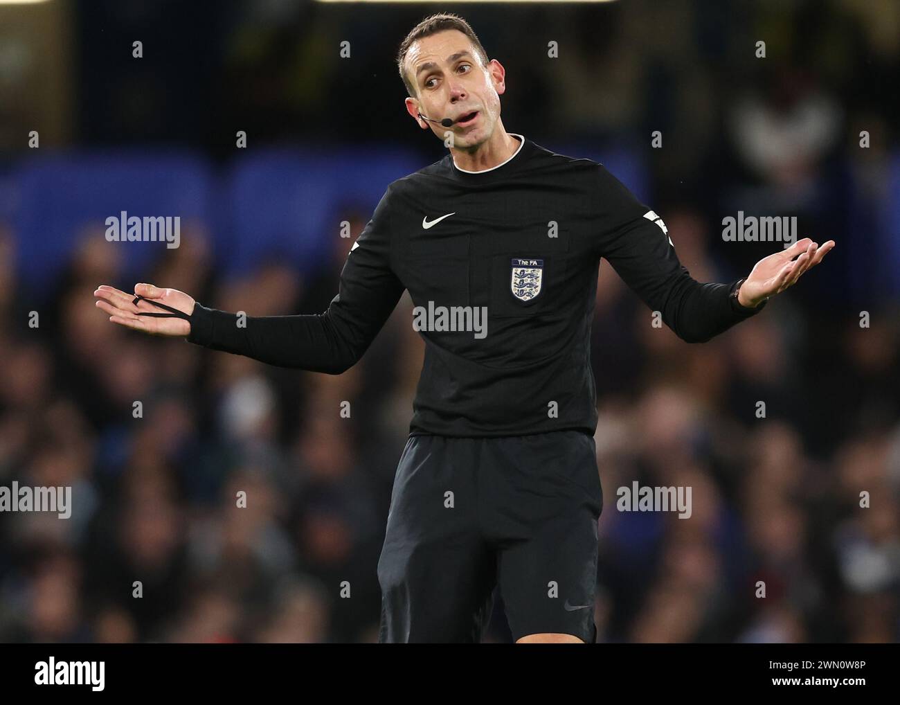 London, UK. 28th Feb, 2024. Referee David Coote during the The FA Cup ...