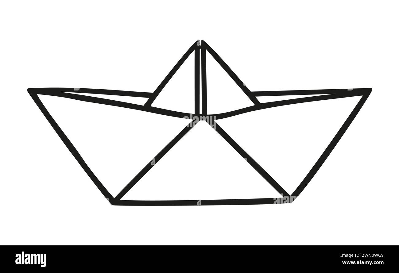 Paper boat symbol, simple style maritime flat silhouette icon Stock ...