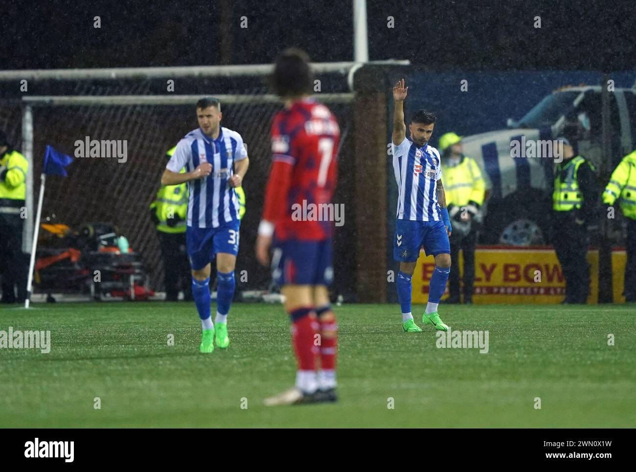 Kilmarnock's Daniel Armstrong (right) celebrates scoring their side's ...