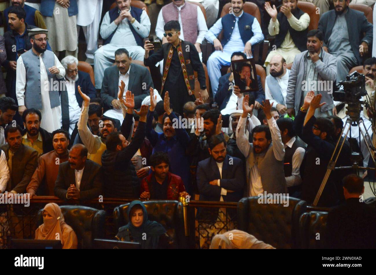 Peshawar, Peshawar, Pakistan. 28th Feb, 2024. KP Assembly members take ...