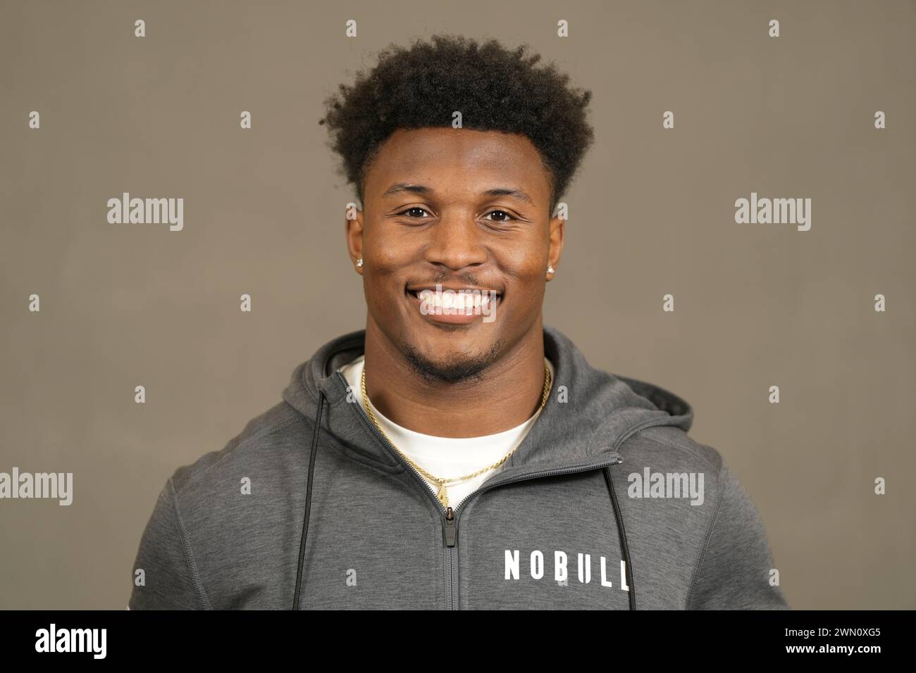 Virginia wide receiver Malik Washington poses for a portrait at the NFL ...