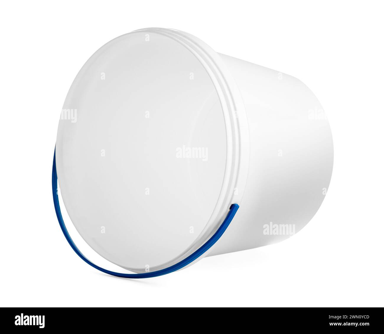 One empty plastic bucket isolated on white Stock Photo - Alamy