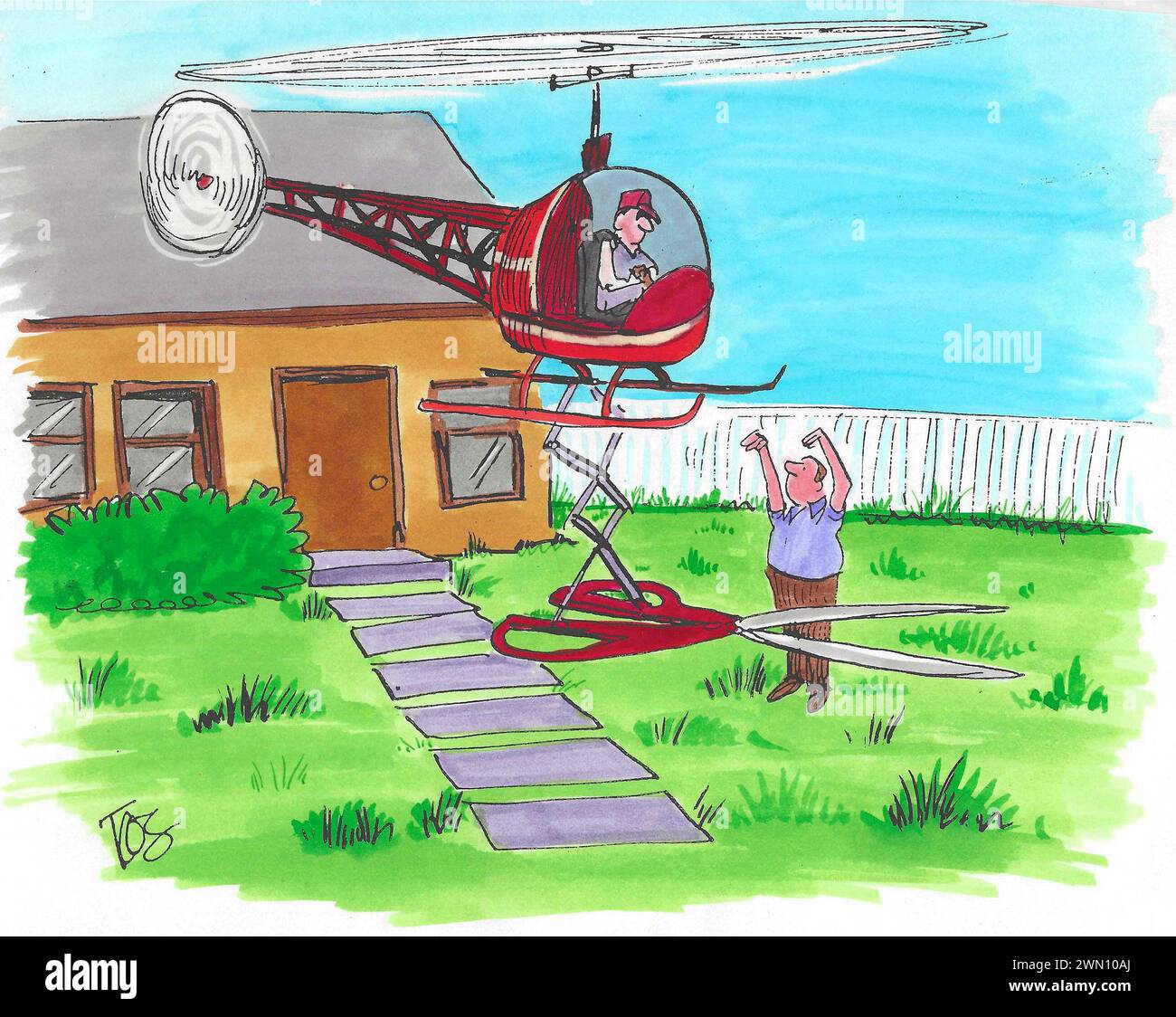 Mowing cartoon hi-res stock photography and images - Alamy