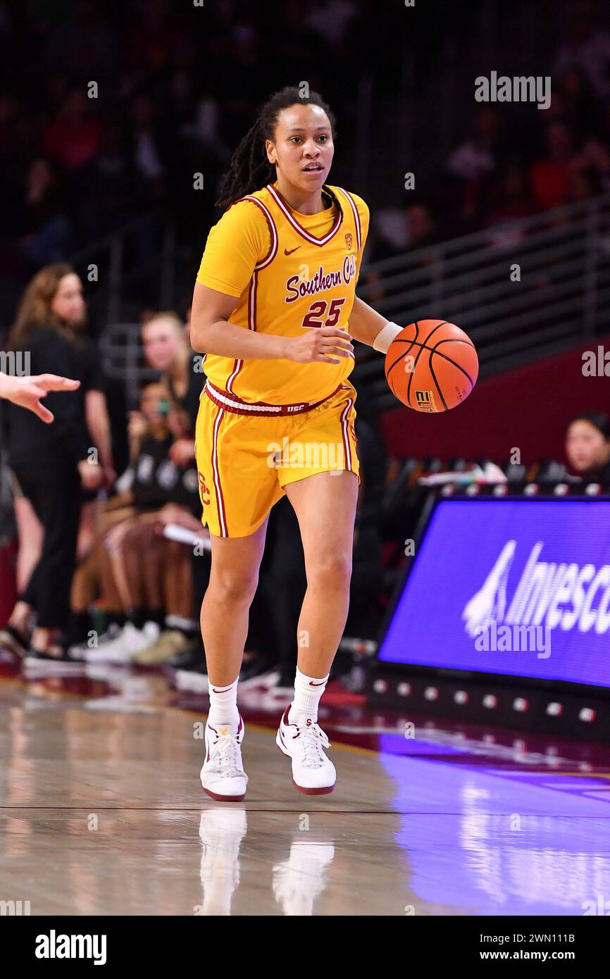 LOS ANGELES, CA - FEBRUARY 23: USC Trojans guard McKenzie Forbes (25 ...