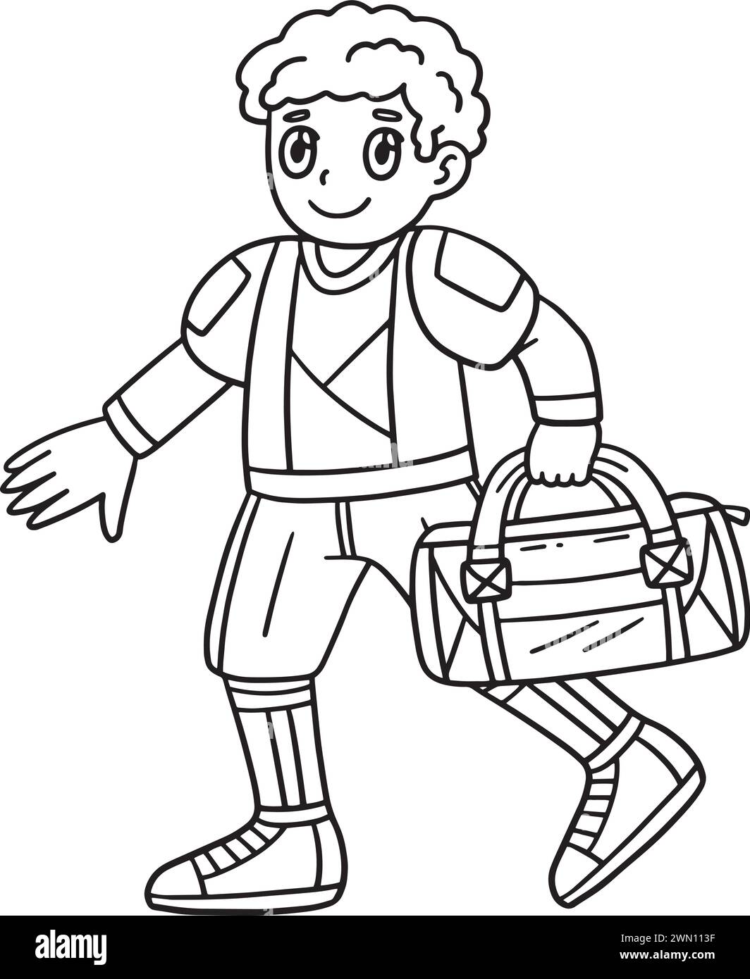 American Football Player Going Practice Isolated Stock Vector Image ...