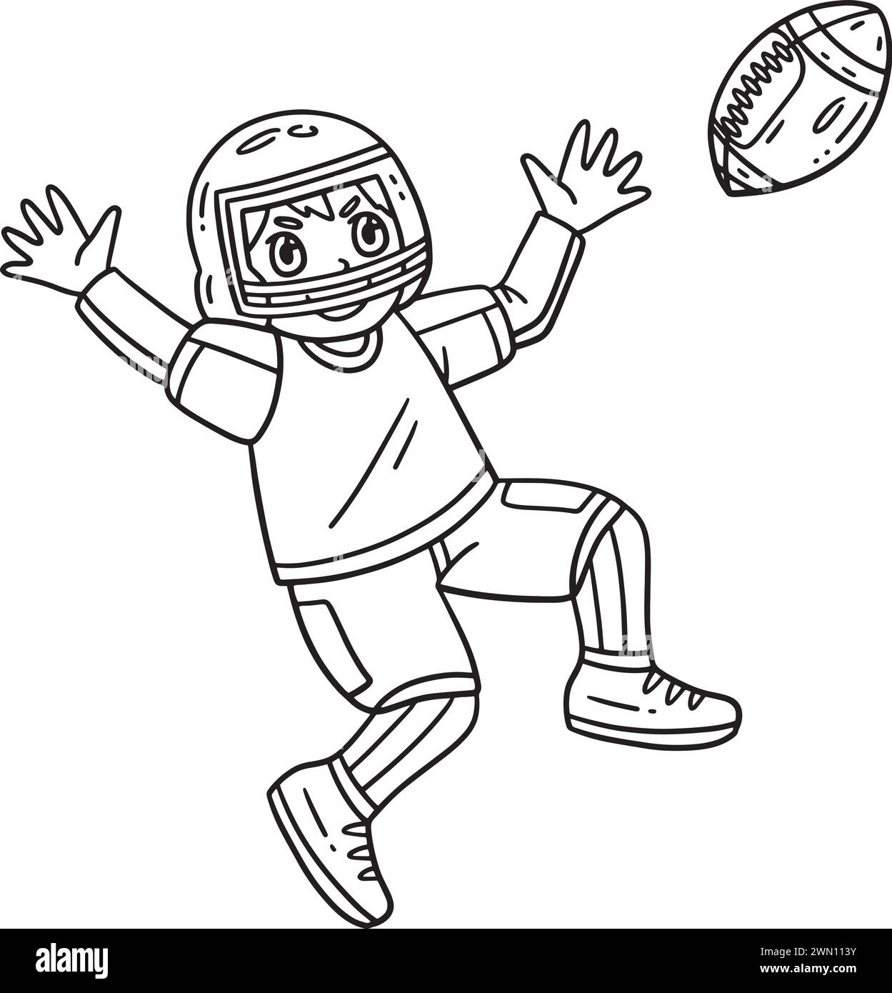 American Football Player about to Catch Isolated Stock Vector Image ...