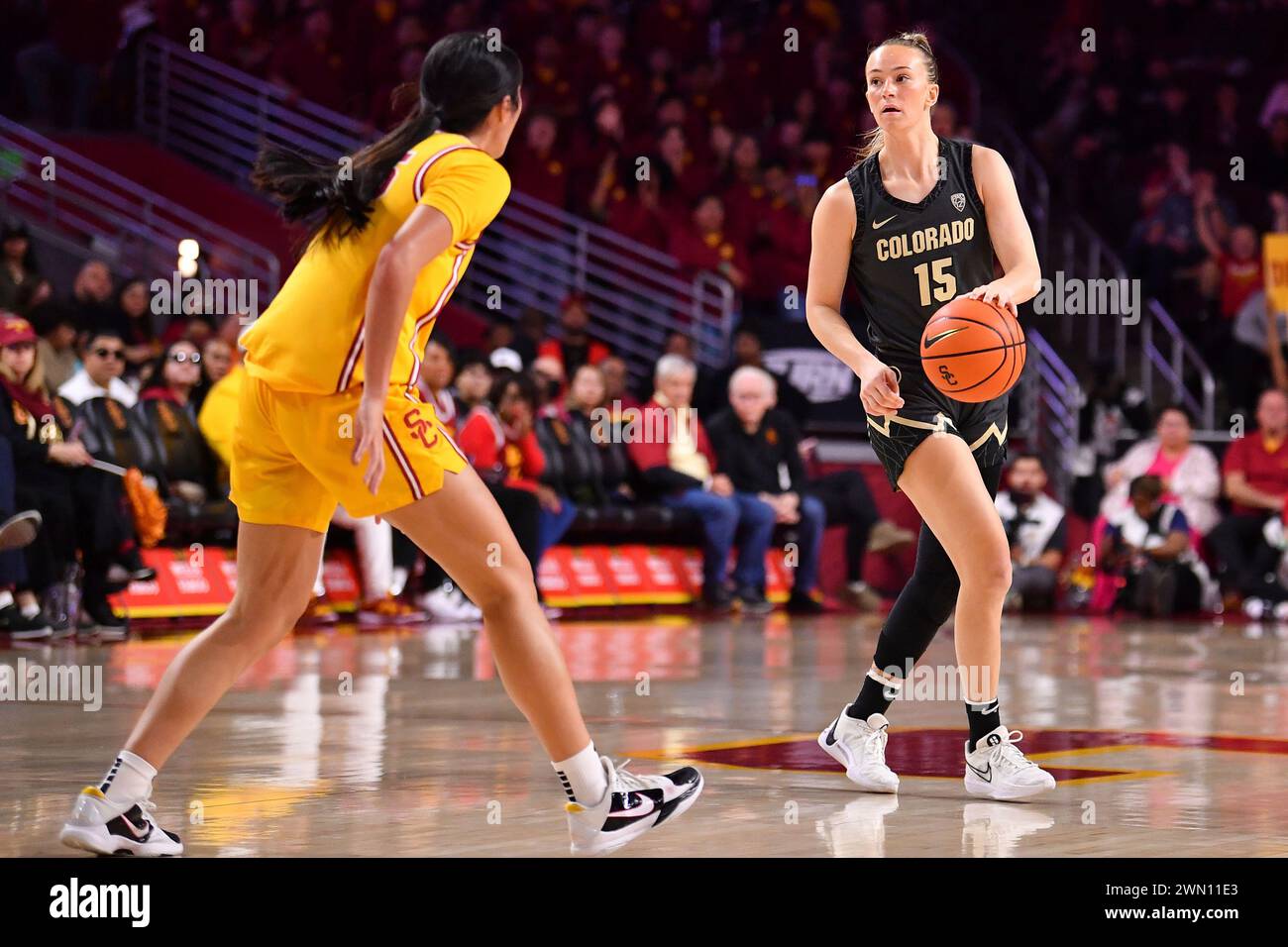 LOS ANGELES, CA - FEBRUARY 23: Colorado Buffaloes guard Kindyll Wetta ...