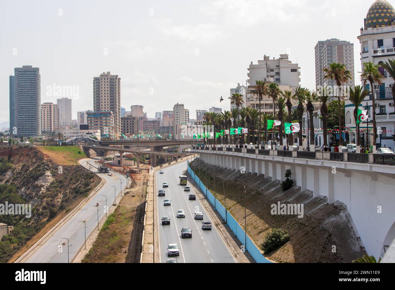 Seafront of Oran Algerian Flags Algeria Stock Photo - Alamy
