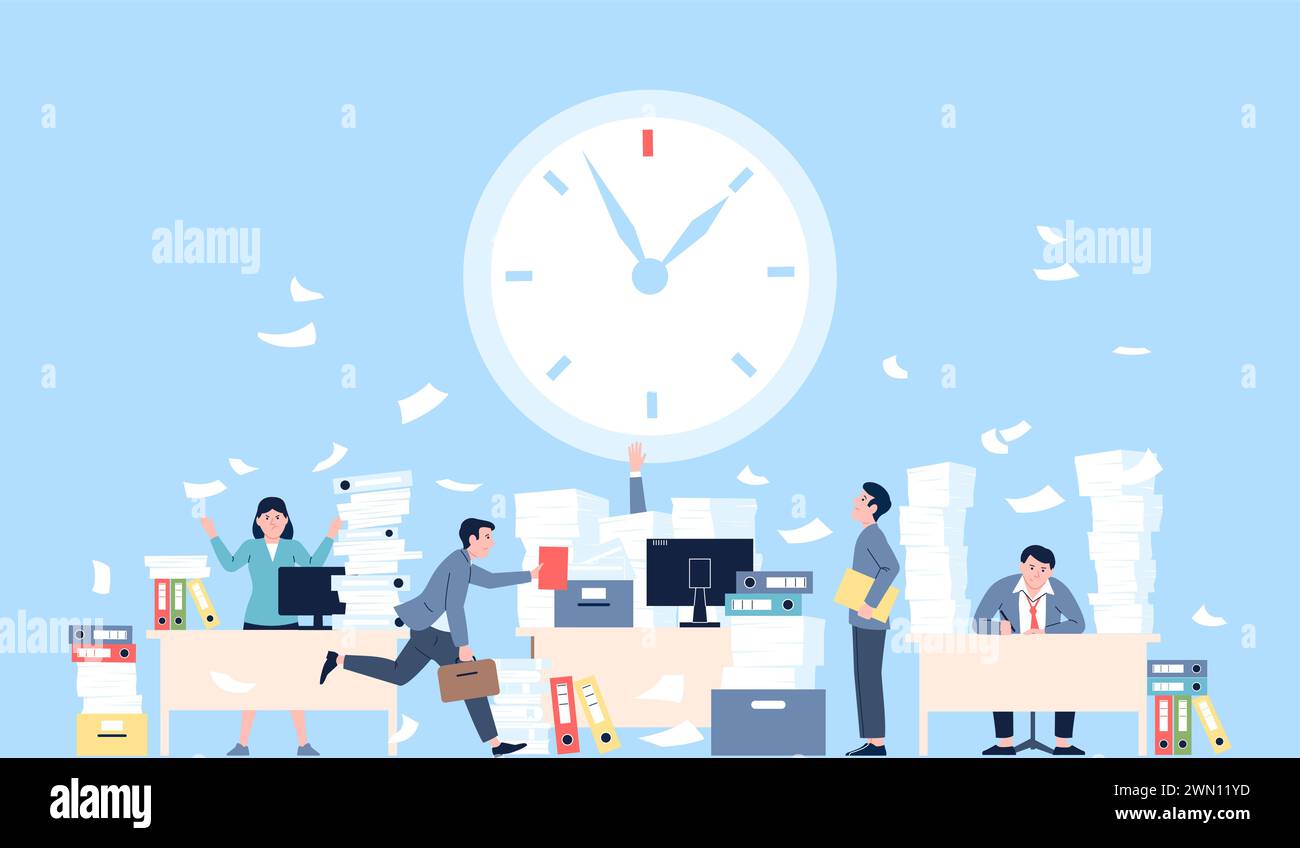 Stressful deadline alarm clock Stock Vector Images - Alamy