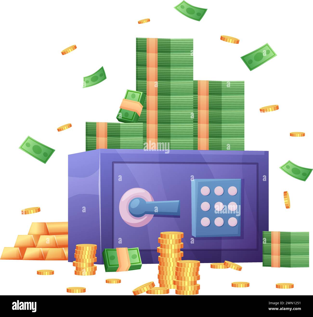 Gold bars vault Stock Vector Images - Alamy