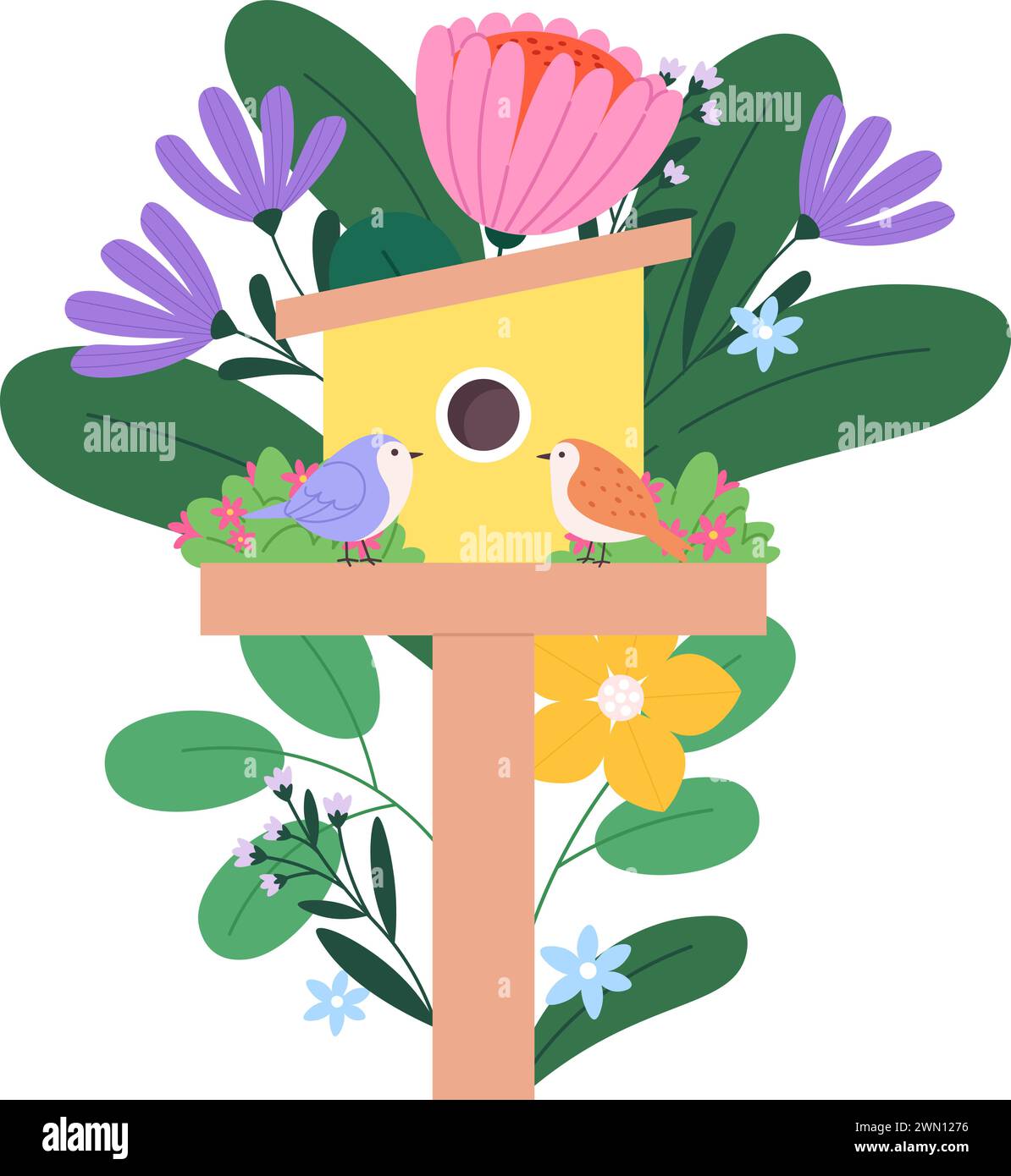 Birds in home environment Stock Vector Images - Alamy