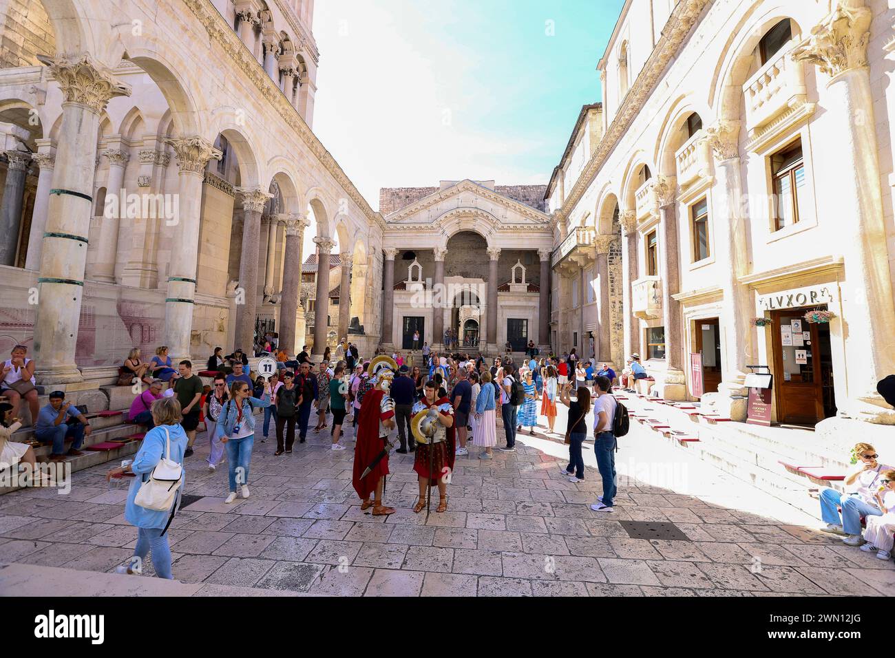 Split, Croatia - oct02,2022 - Tourists visit the Diocletian palace ...