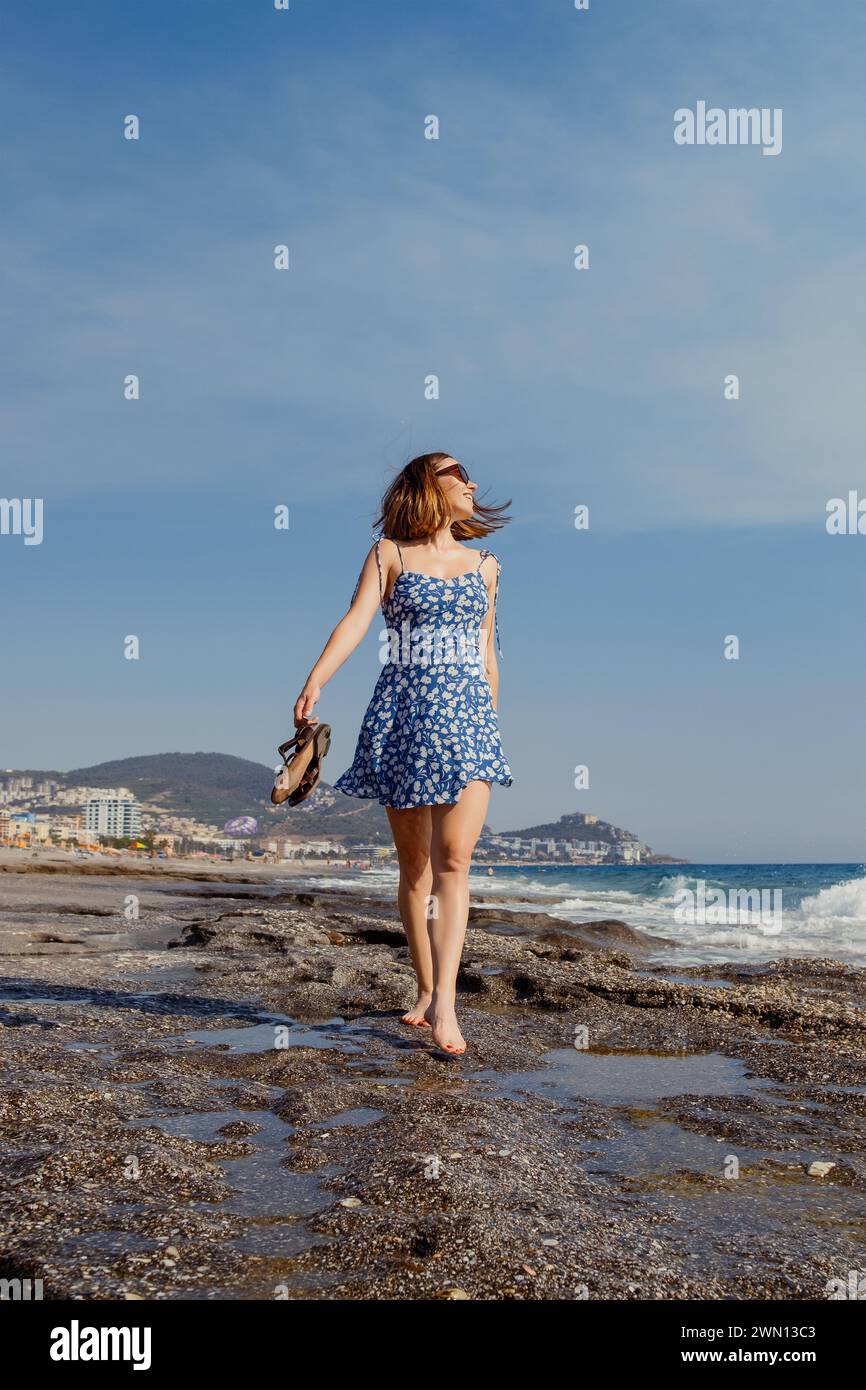 Seaside Stroll in Summer Breeze Stock Photo - Alamy