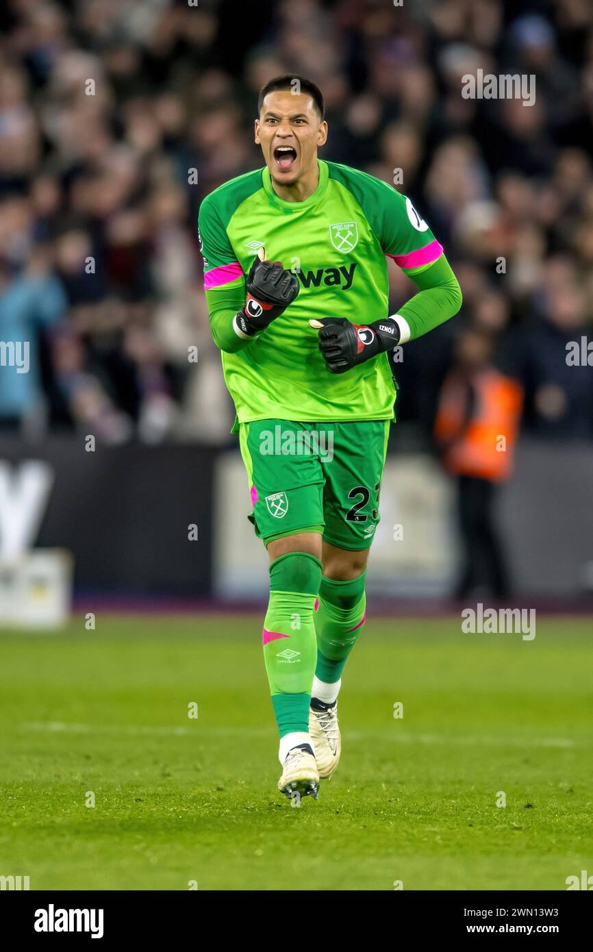 London, UK. 26th Feb, 2024. Alphonse Areola of West Ham United during ...
