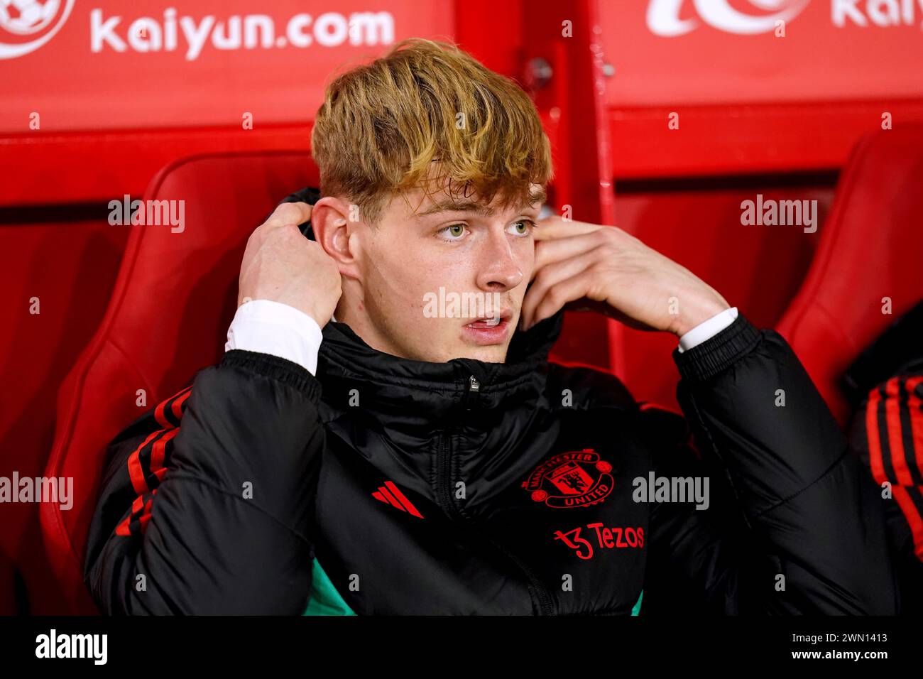 Manchester Uniteds Toby Collyer On The Bench Ahead Of The Emirates Fa Cup Fifth Round Match At