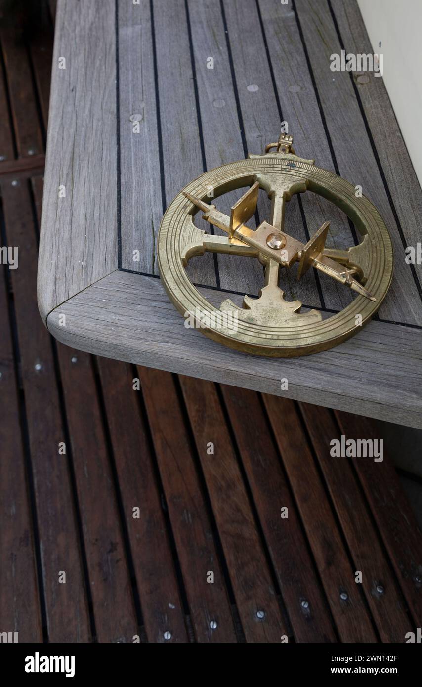 Bronze replica of a 15th century Portuguese astrolabe. Maritime ...