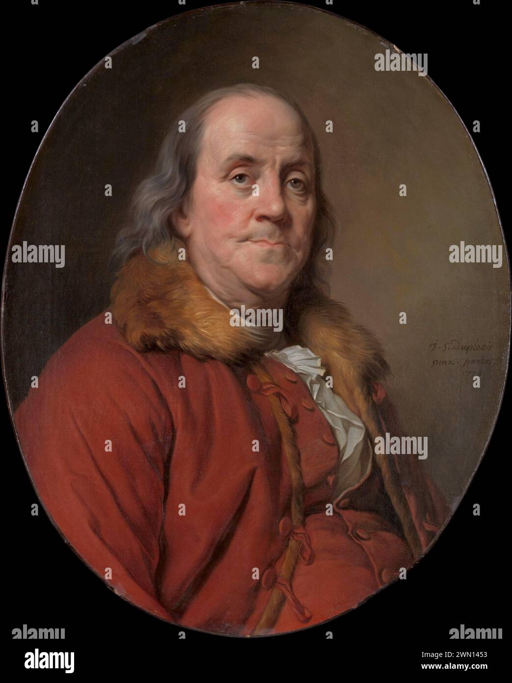 Benjamin Franklin portrait, 1706 – 1790, oil painting by French artist ...