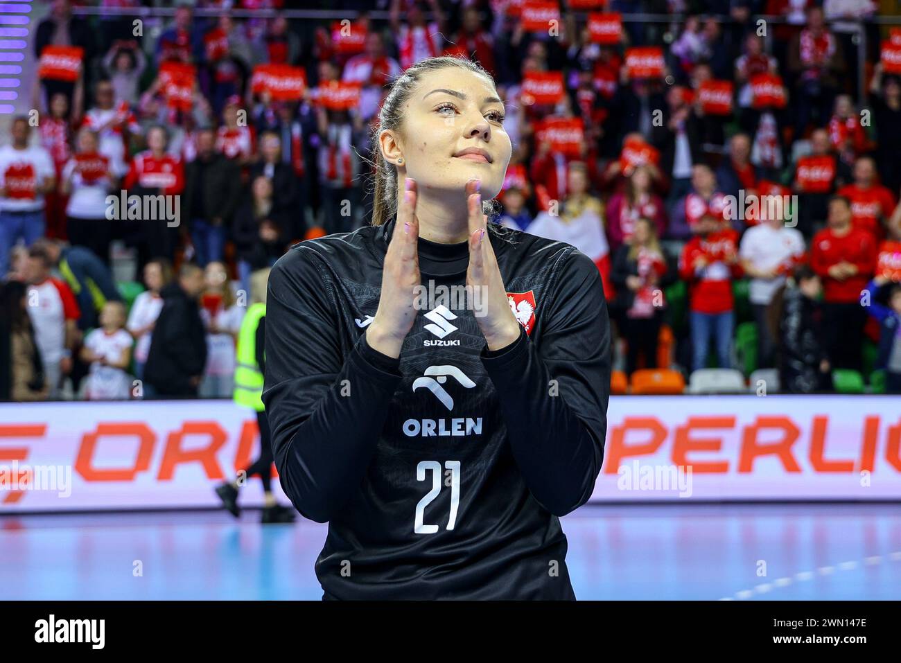 Lubin, Polska. 28th Feb, 2024. 2024.02.28 Lubin Pilka reczna ...