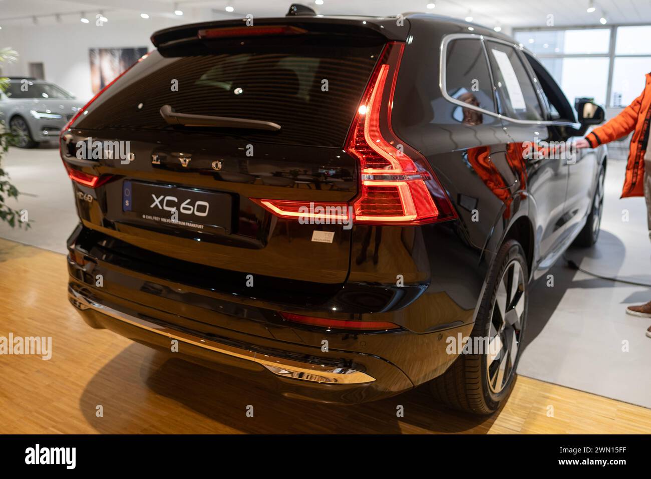 new black Volvo XC60 Recharge Plug-in Hybrid SUV, Swedish car ...