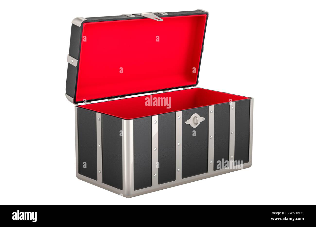 Empty Treasure Chest, 3D rendering isolated on white background Stock ...