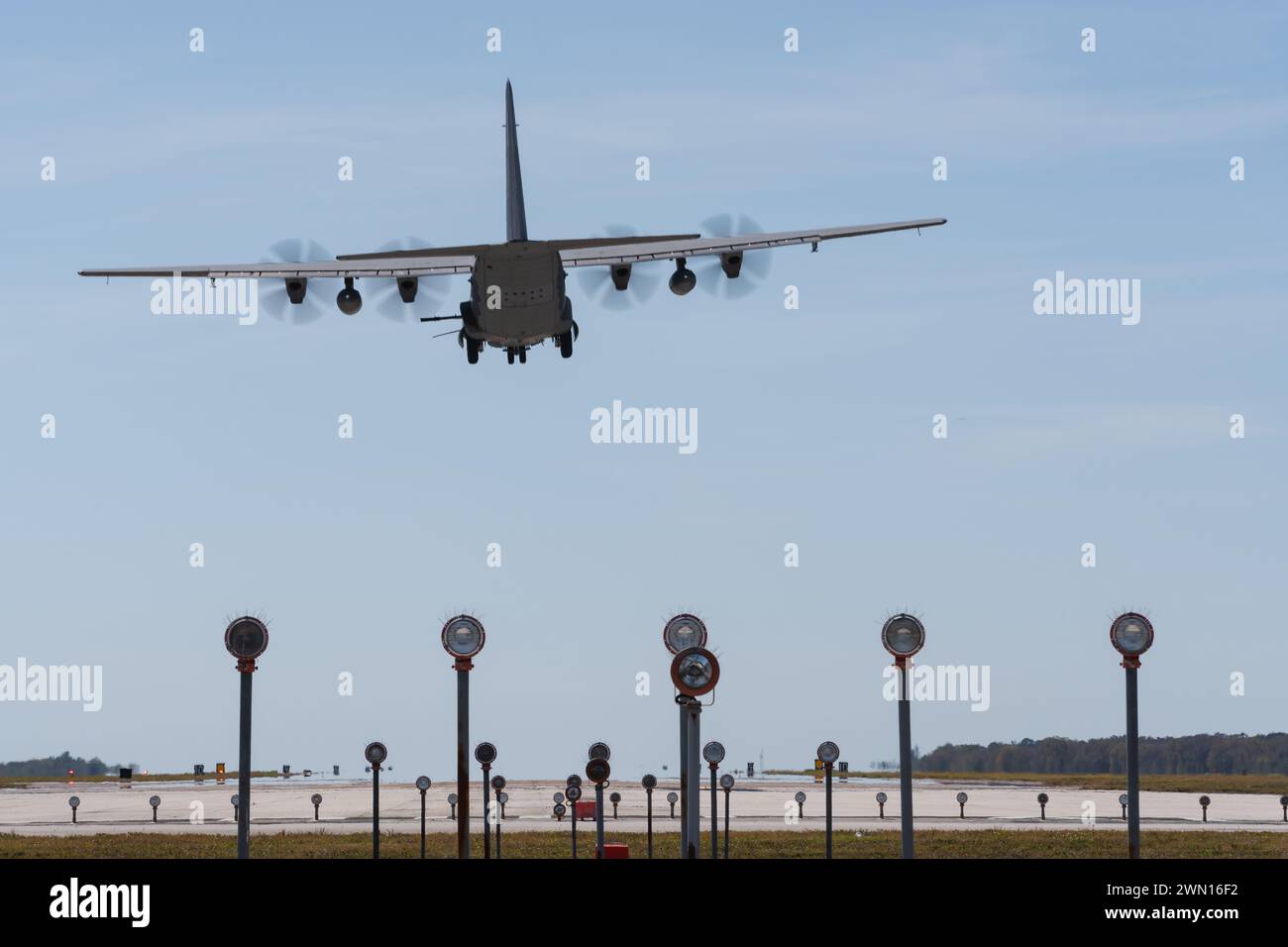 An AC-130J Ghostrider from Hurlburt Field, Florida, approaches the ...