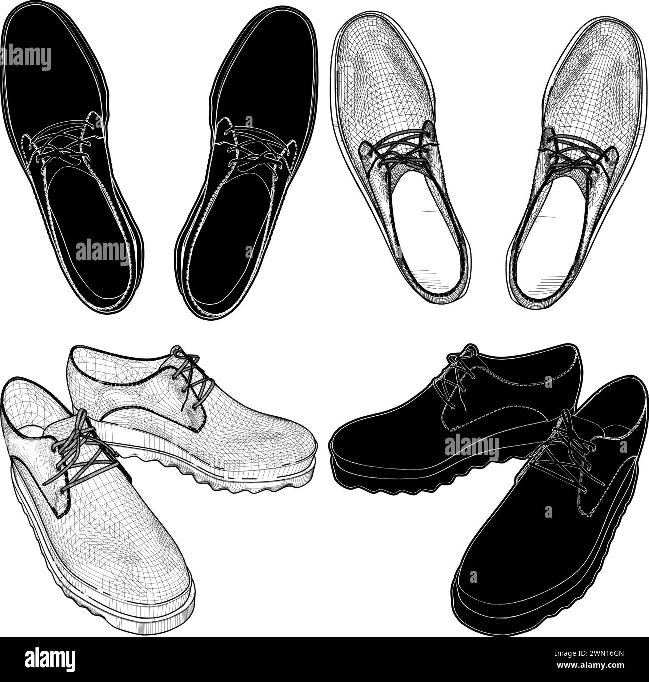 Men shoes illustration hi-res stock photography and images - Alamy