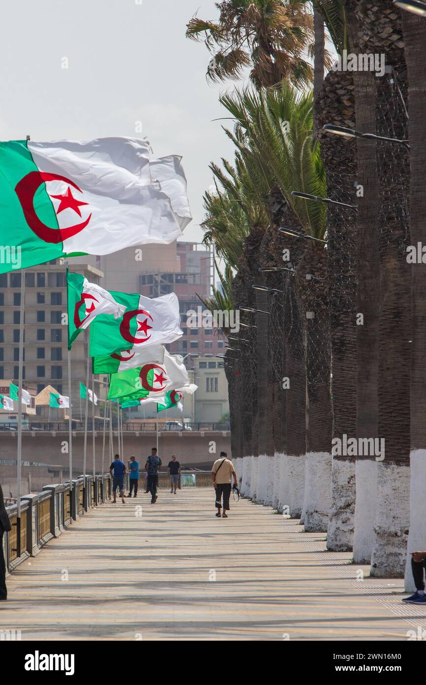 Seafront of Oran Algerian Flags Algeria Stock Photo - Alamy
