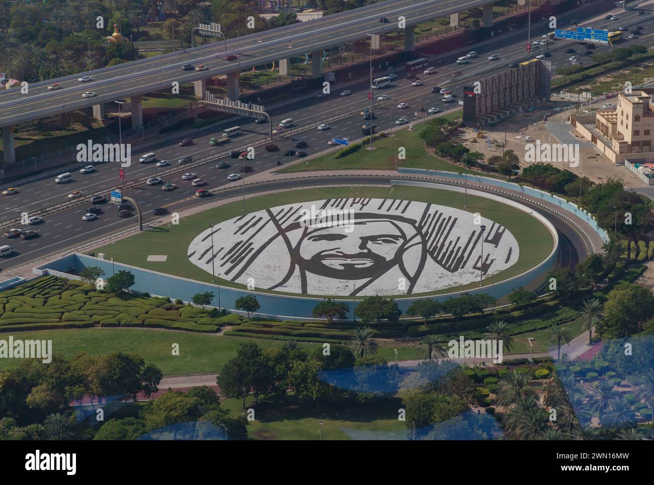 A picture of the large portrait of the Sheikh Zayed bin Sultan Al ...