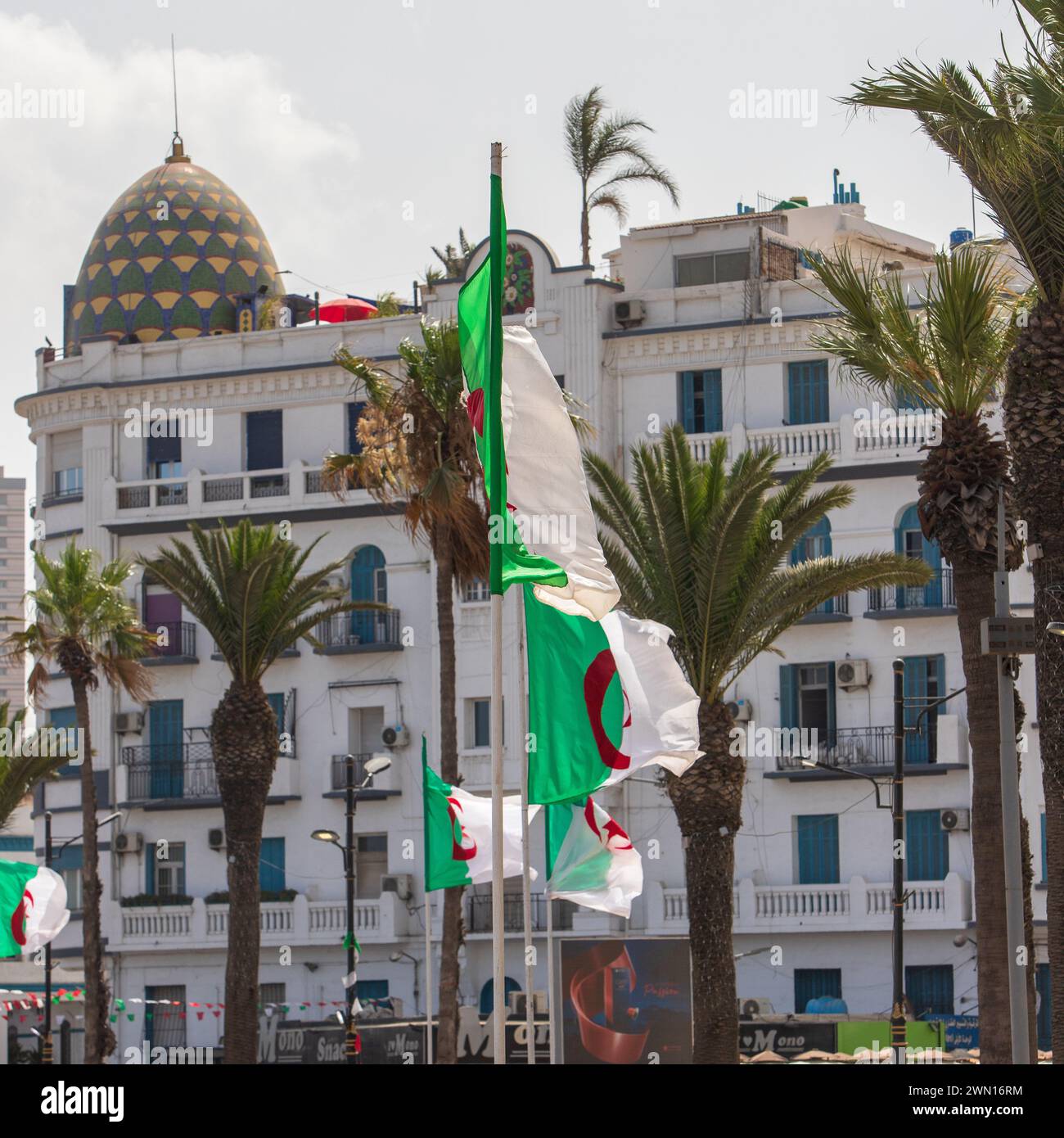 Seafront of Oran Algerian Flags Algeria Stock Photo - Alamy