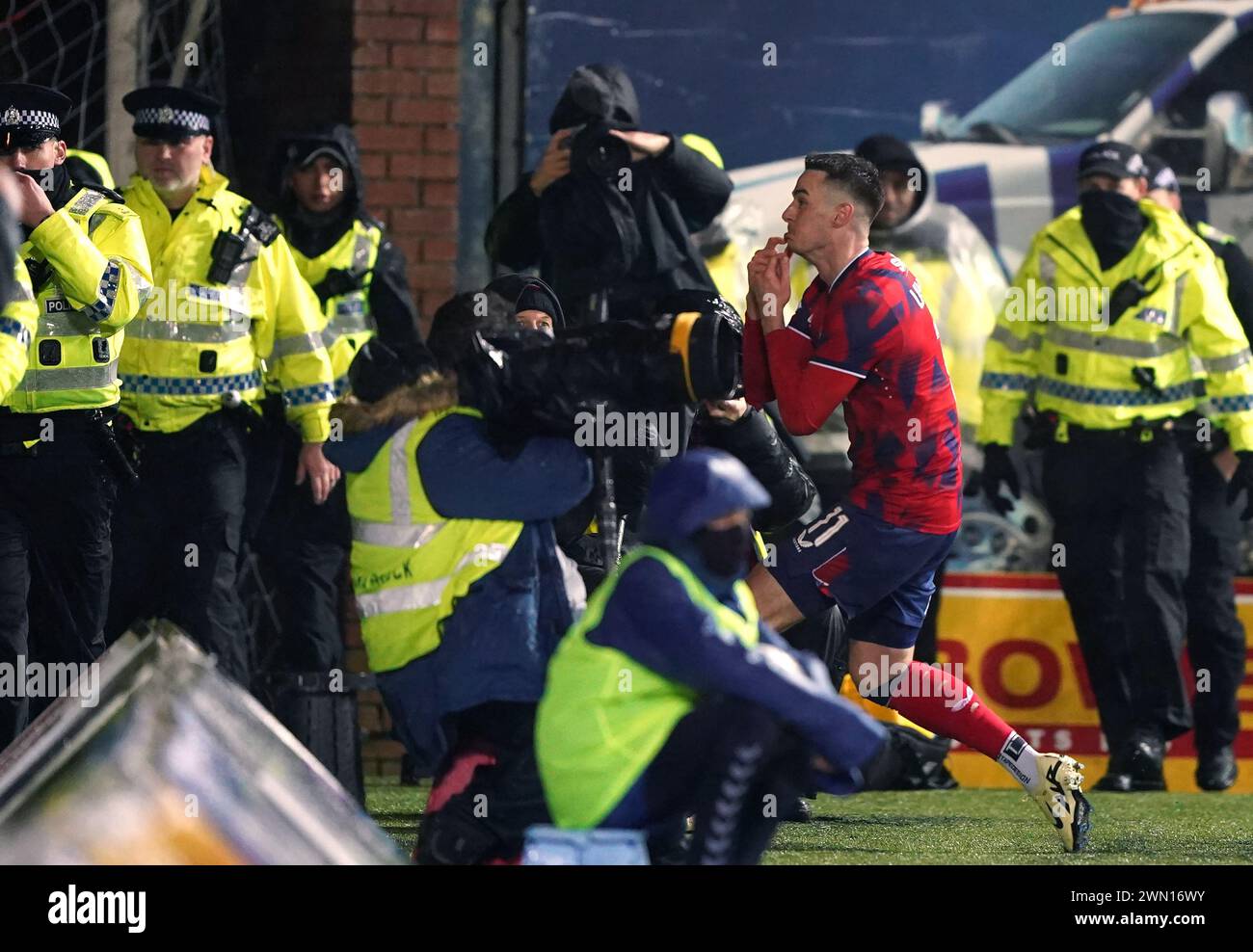 Rangers' Tom Lawrence celebrates scoring their side's second goal of ...