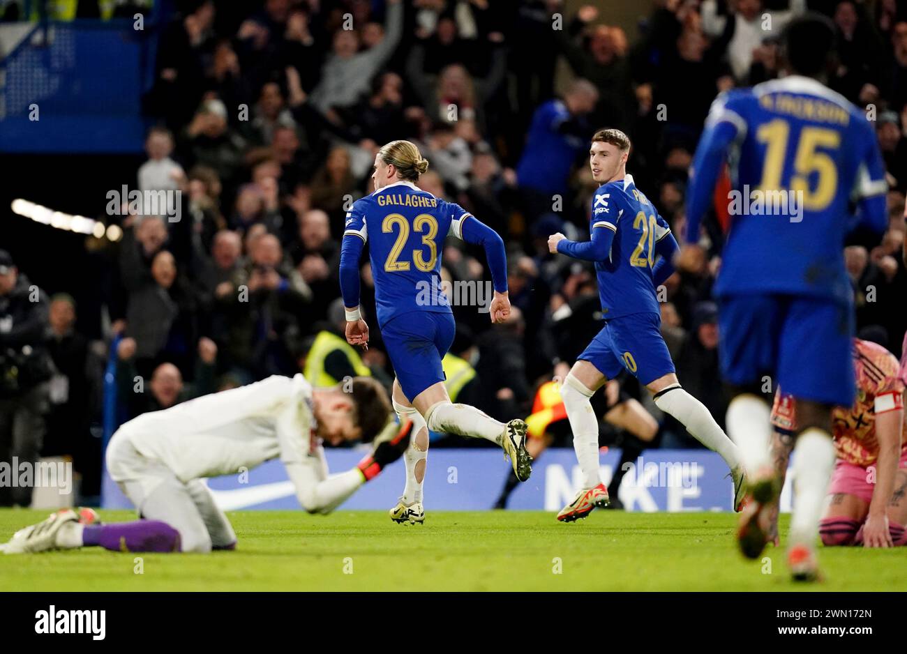 Chelsea's Conor Gallagher (second left) celebrates scoring their sides ...