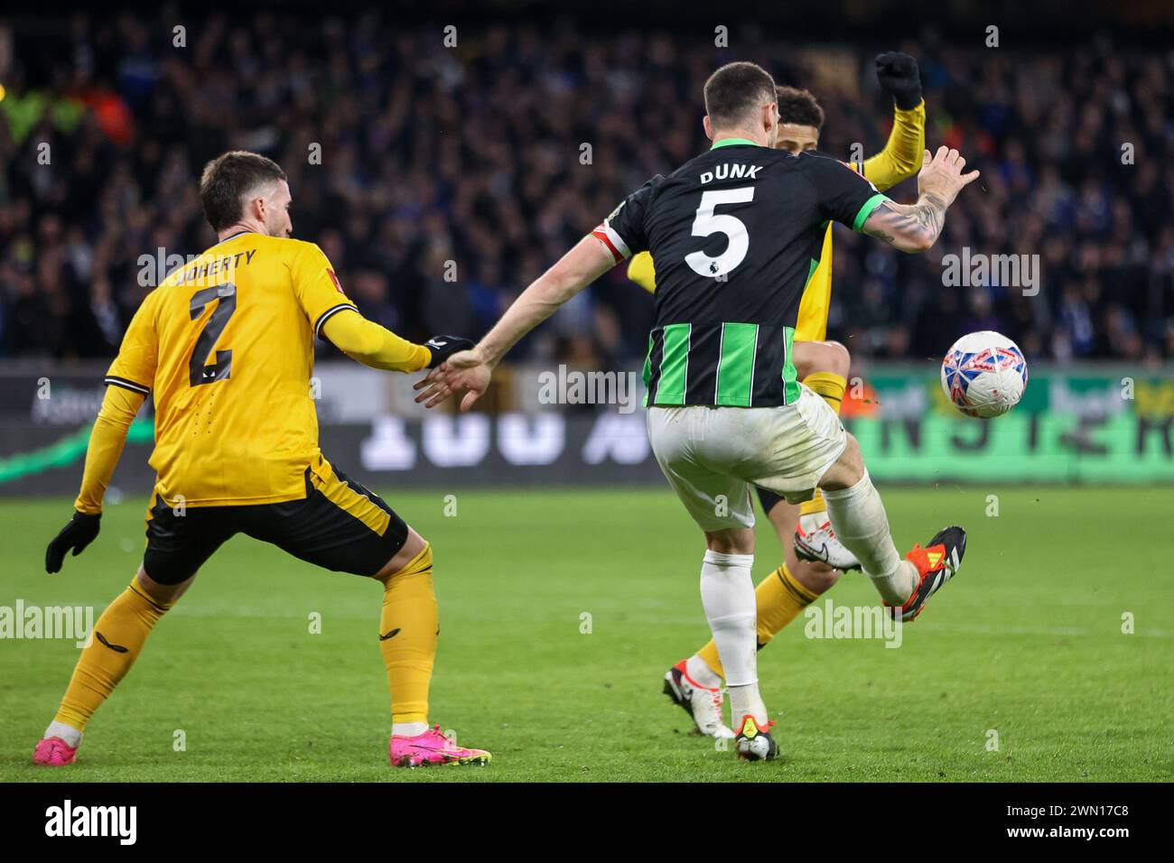 Wolverhampton, UK. 28th Feb, 2024. Brighton's Lewis Dunk in action in ...