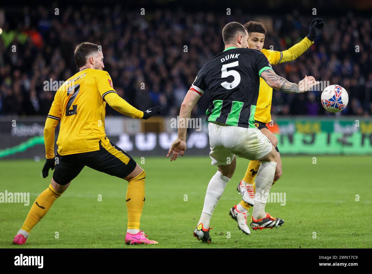 Wolverhampton, UK. 28th Feb, 2024. Brighton's Lewis Dunk in action in ...