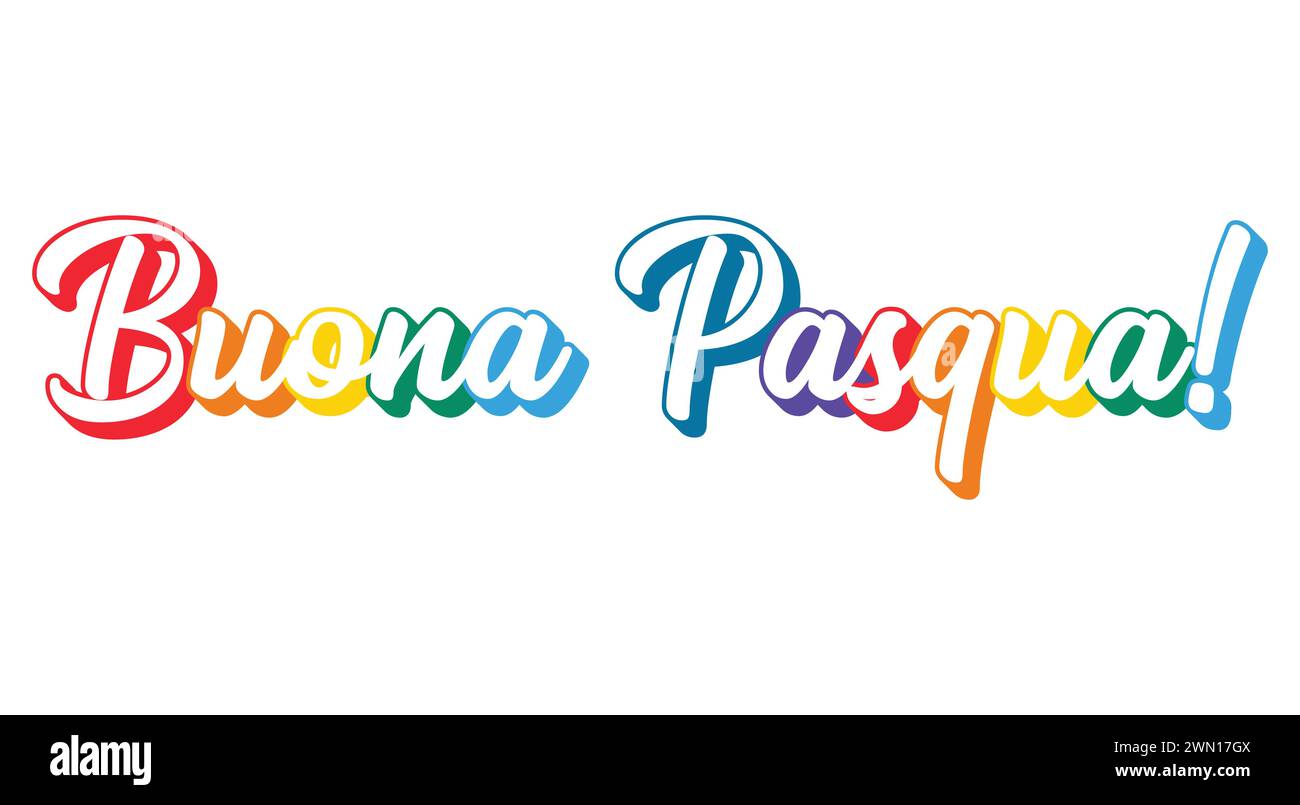 Hand sketched lettering quote Buona Pasqua, Happy Easter in Italian ...