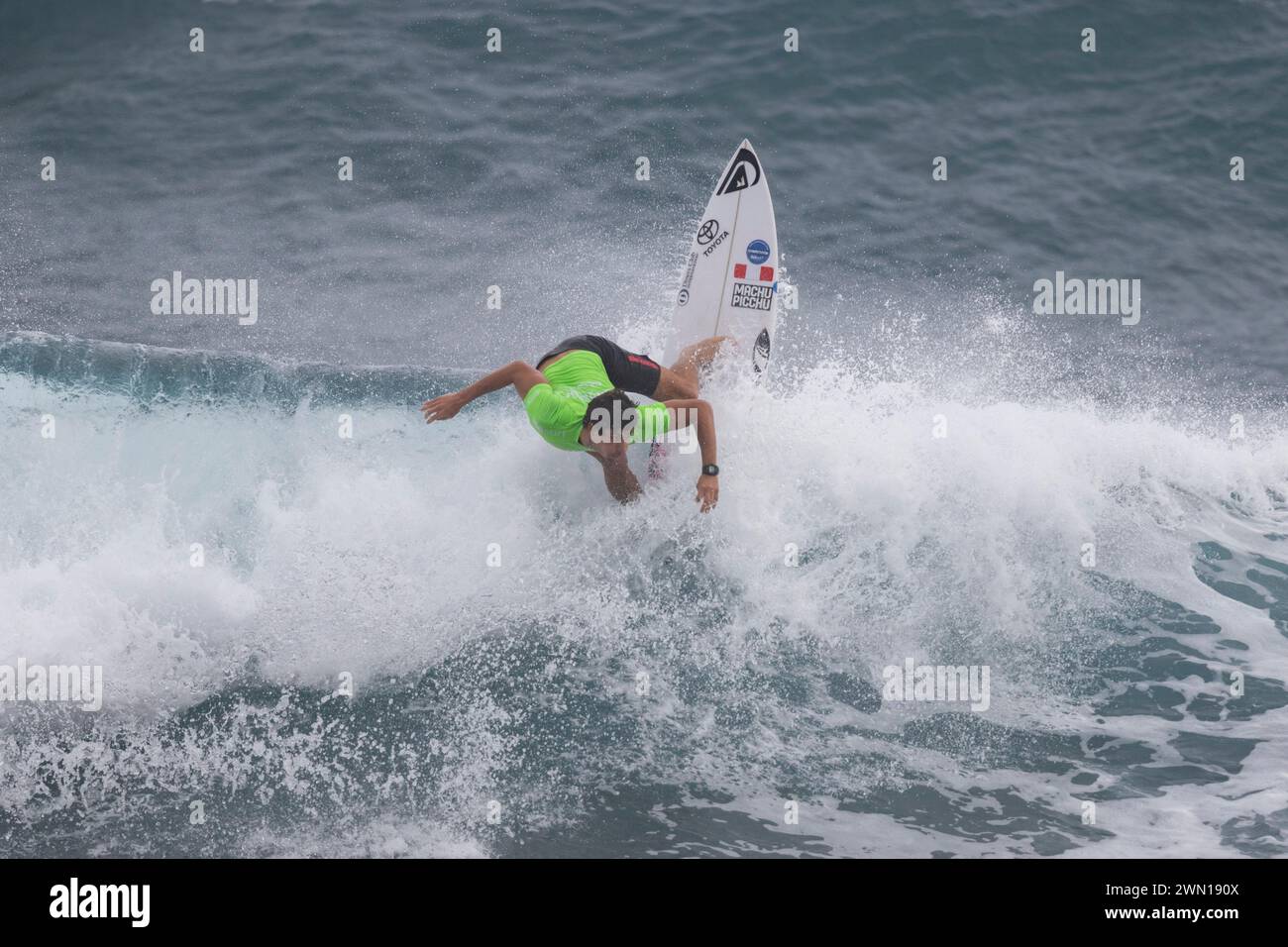 Lucca Mesinas from Peru competes in the ISA World Surfing Games, a ...