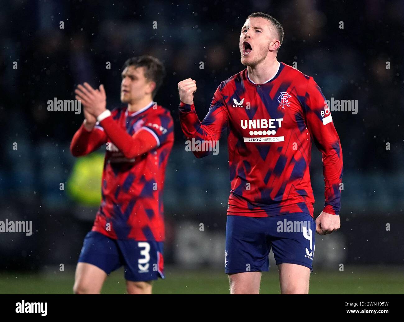 Rangers' John Lundstram (right) celebrates following the cinch ...