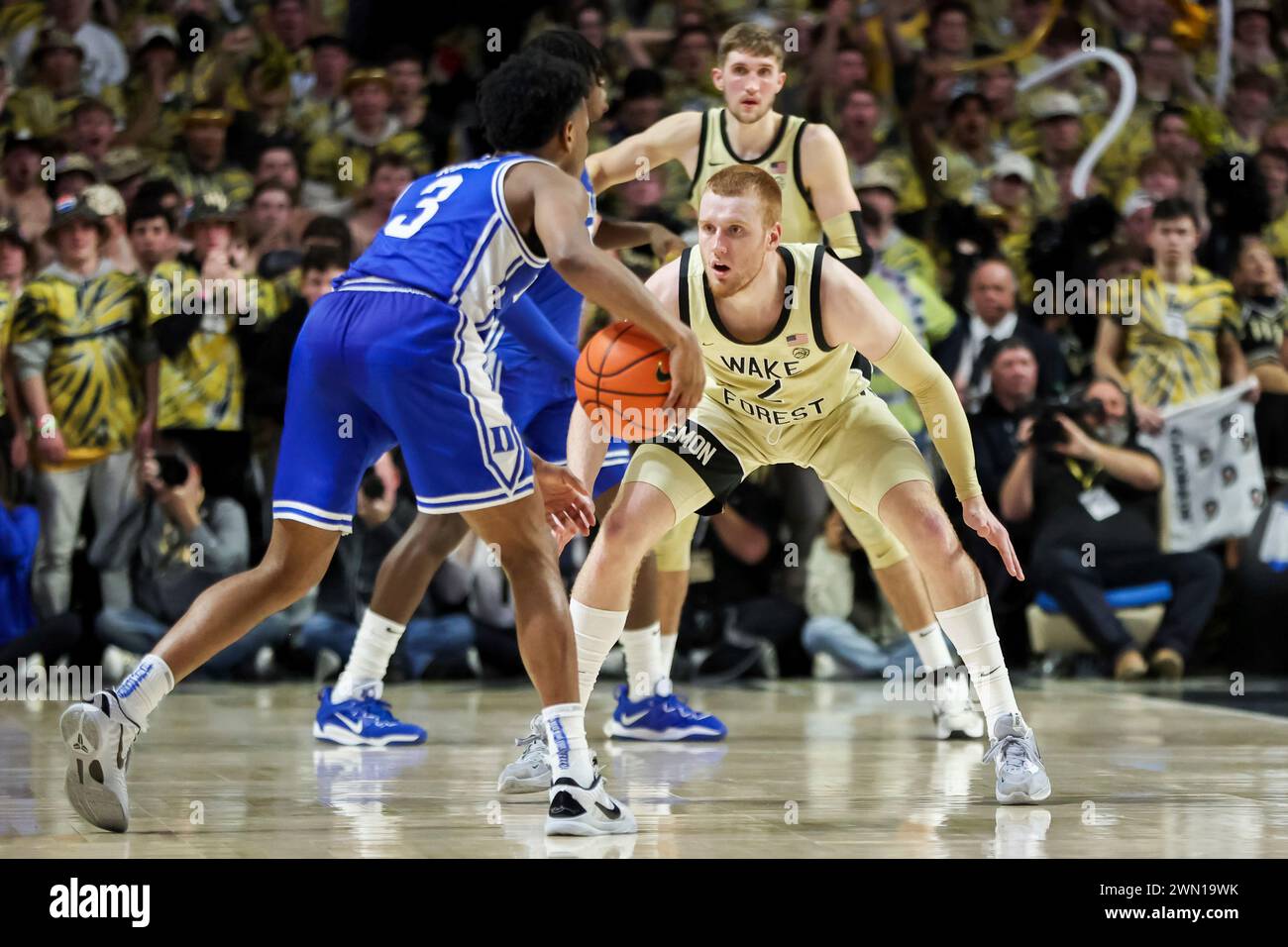 WINSTON-SALEM, NC - FEBRUARY 24: Cameron Hildreth #2 of the Wake Forest ...